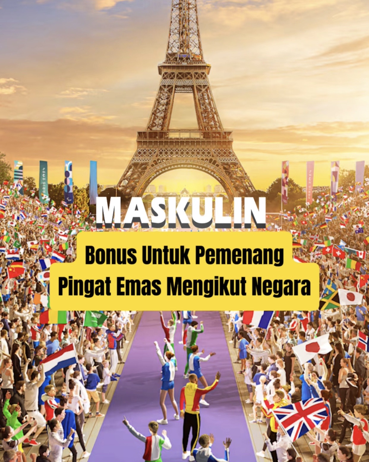 Bonus Untuk Pemenang Pingat Emas Mengikut Negara - MASKULIN