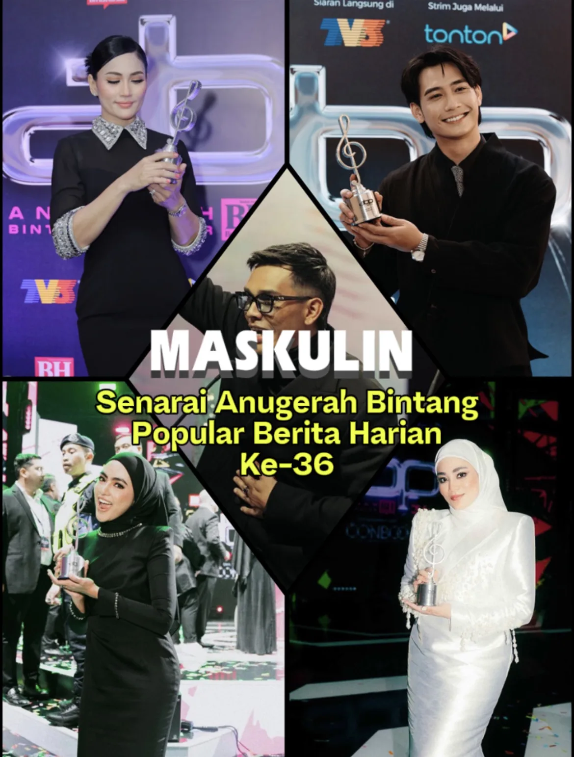 Senarai Anugerah Bintang Popular Berita Harian Ke-36 - Maskulin